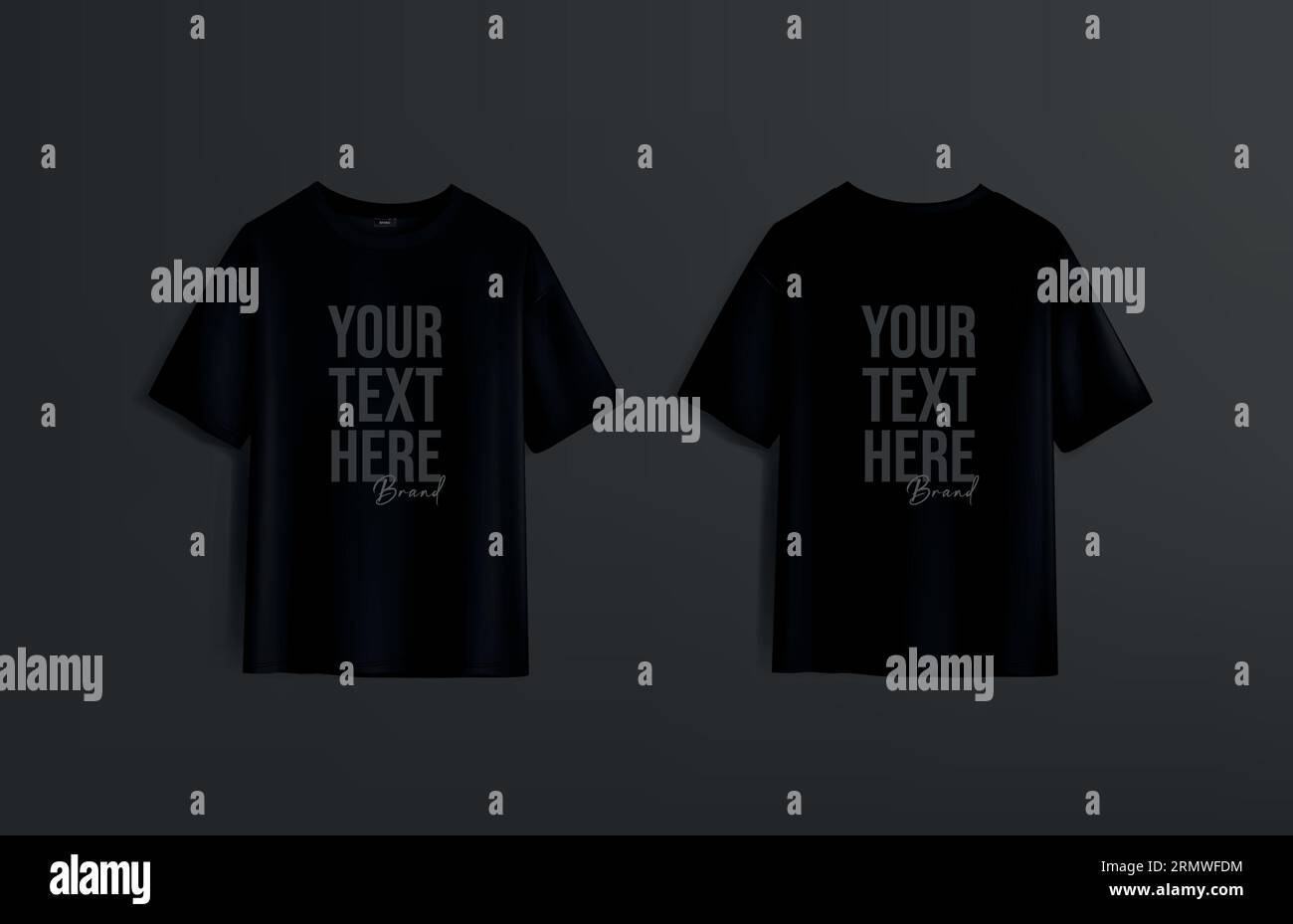 Black t shirts front and back Stock Vector Images - Alamy