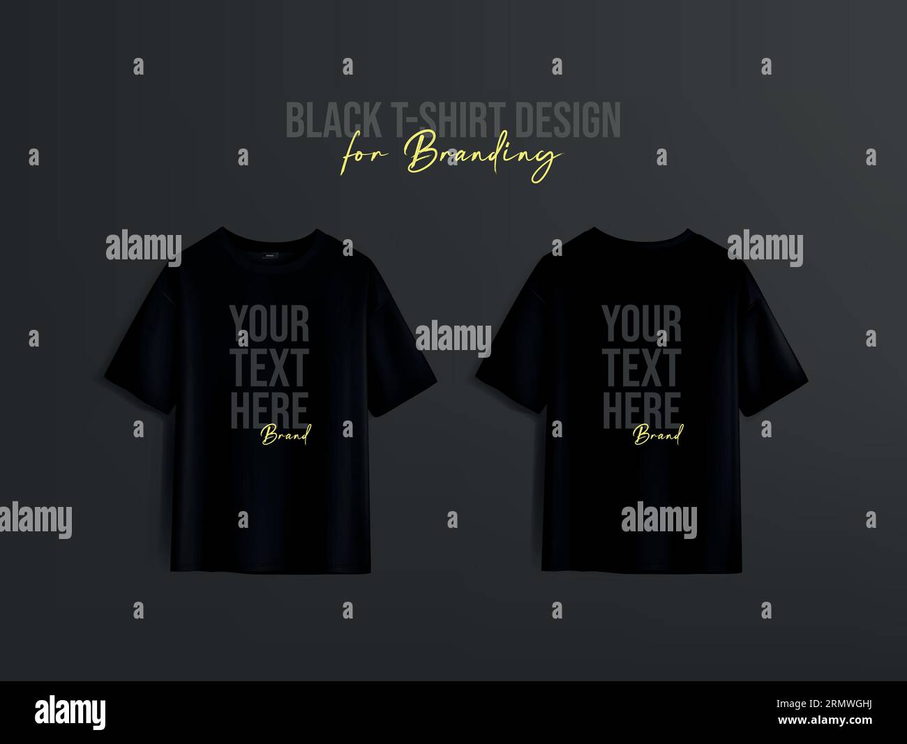 Black t shirts front and back Stock Vector Images - Alamy