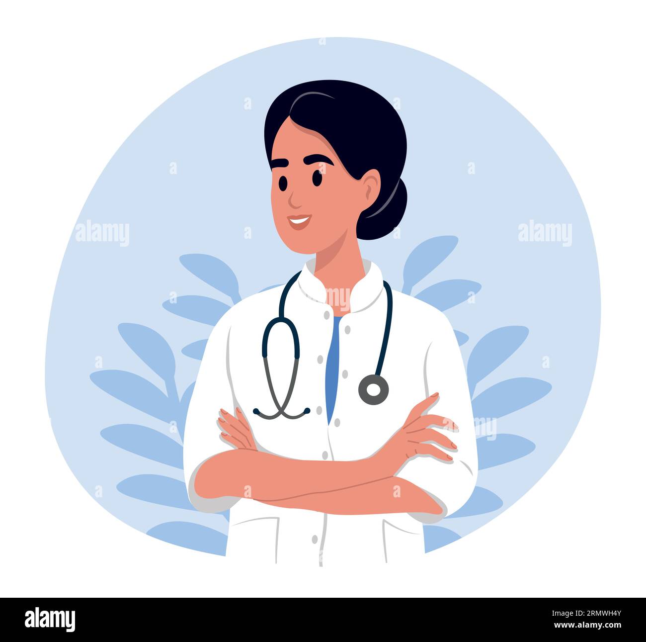 National Doctors' Day. Woman doctor portrait. Doctor with a stethoscope ...