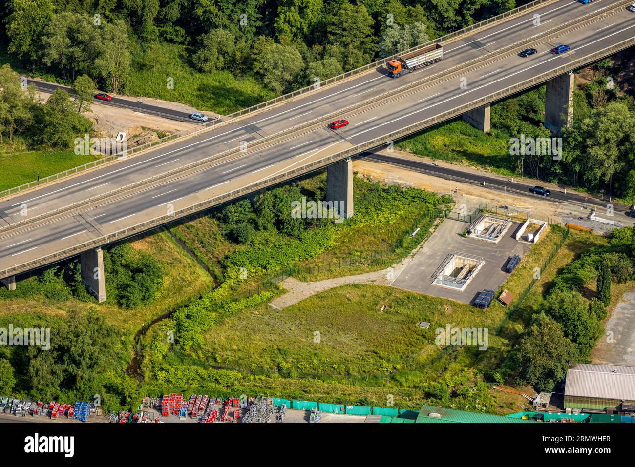 Freeway a43 bridge and spillway renaturation of the kamperbach hi-res ...