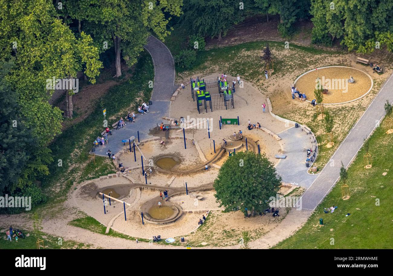 Aerial view, New playground on Hohenstein, Witten, Ruhr area, North ...