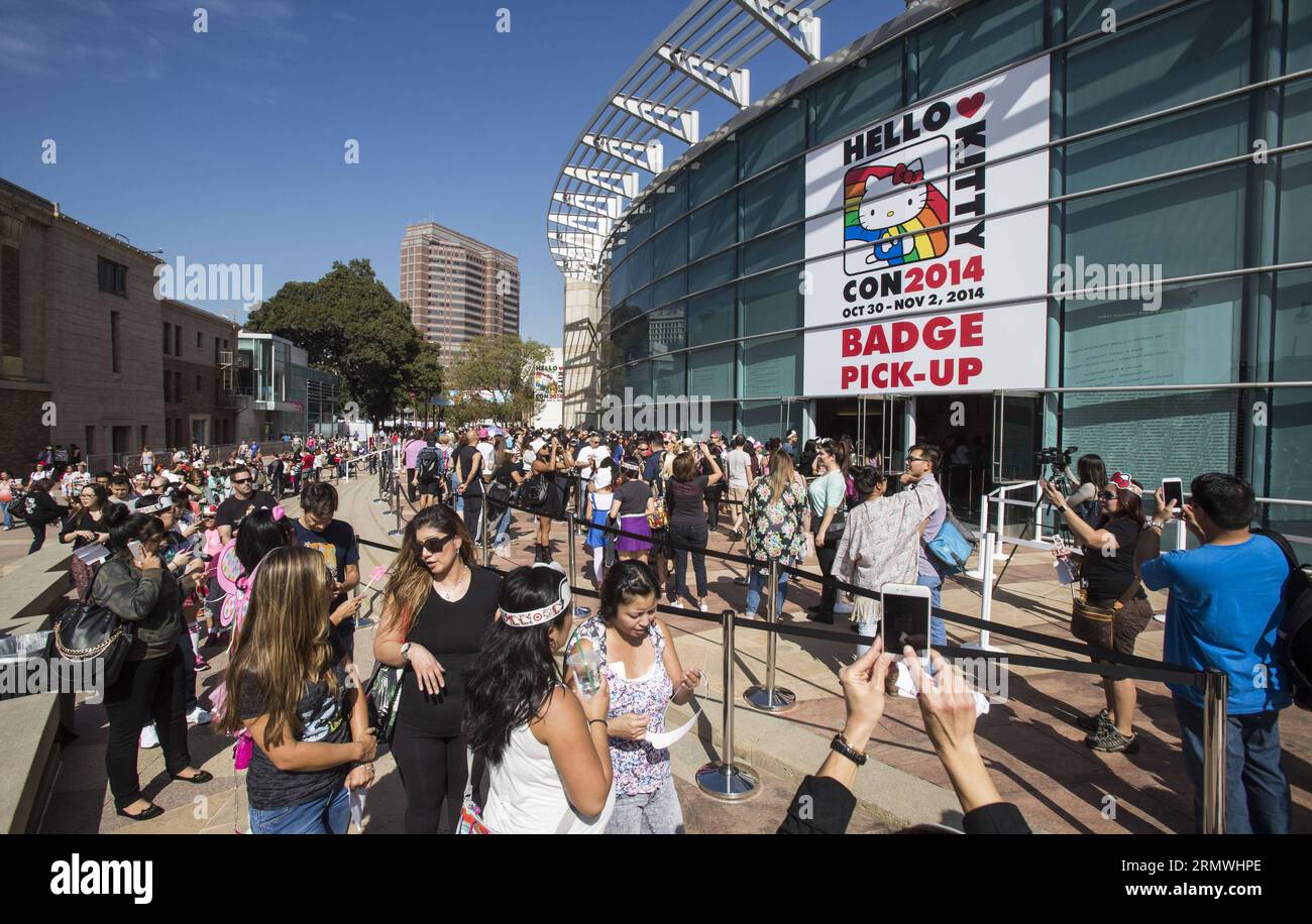 (141031) -- LOS ANGELES, Oct. 30, 2014 -- Fans wait to attend the Hello ...