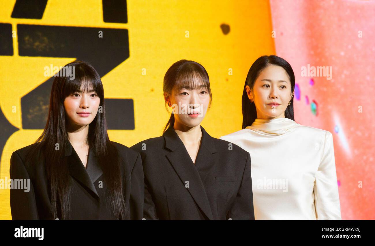 Nana, Lee Han-Byeol and Go Hyun-Jung, Aug 16, 2023 : (L-R) Cast members ...