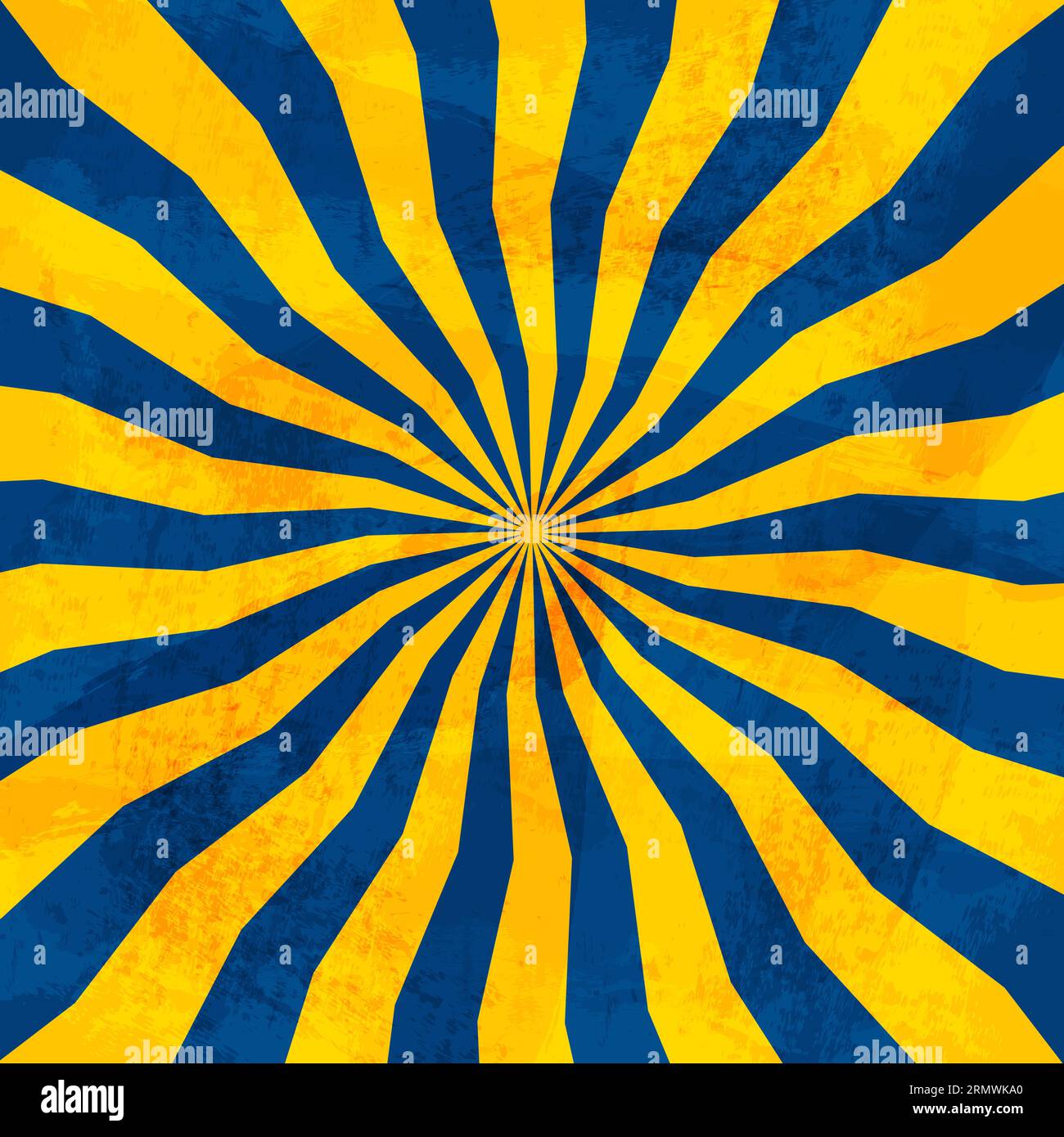 Yellow blue background sun rays retro grunge 60-70 years. Abstract ...