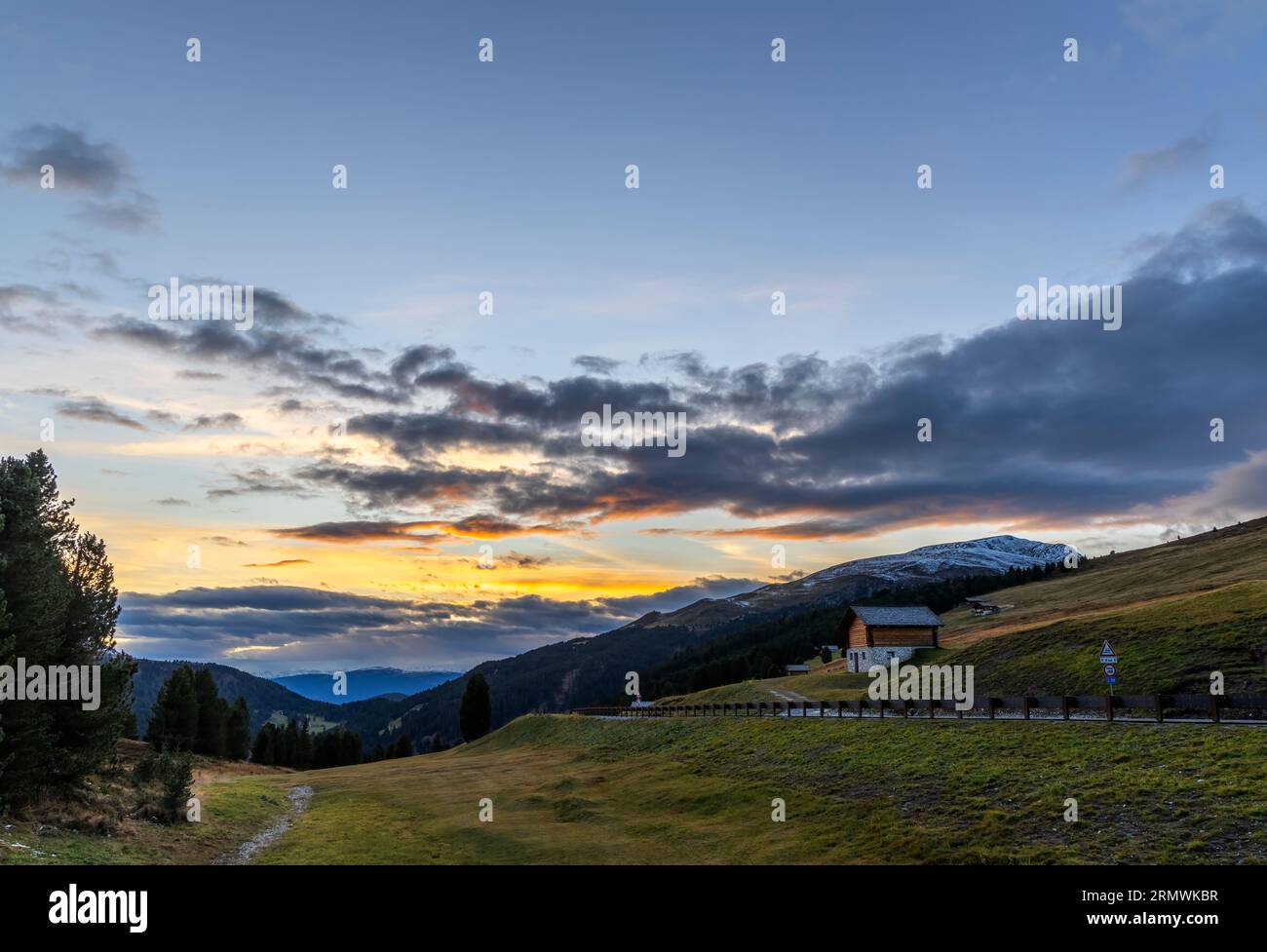 Beautiful landscape of Italian dolomites near Santa Magdalena Stock ...