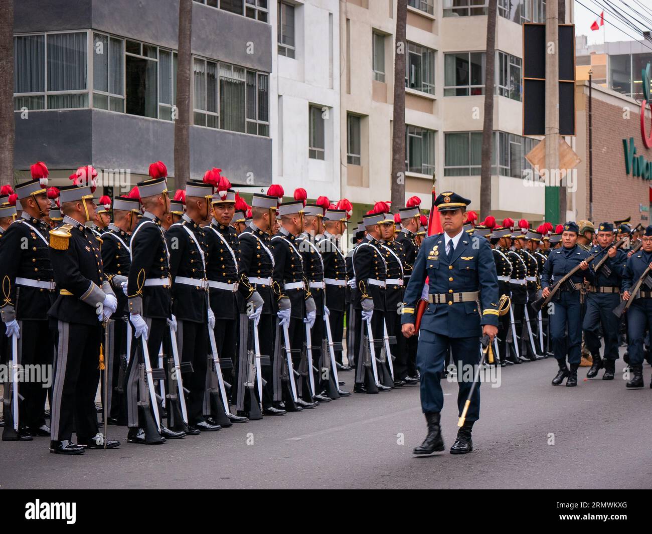 Lima, Peru - July 29 2023: Young Peruvian Women and Men in Blue ...