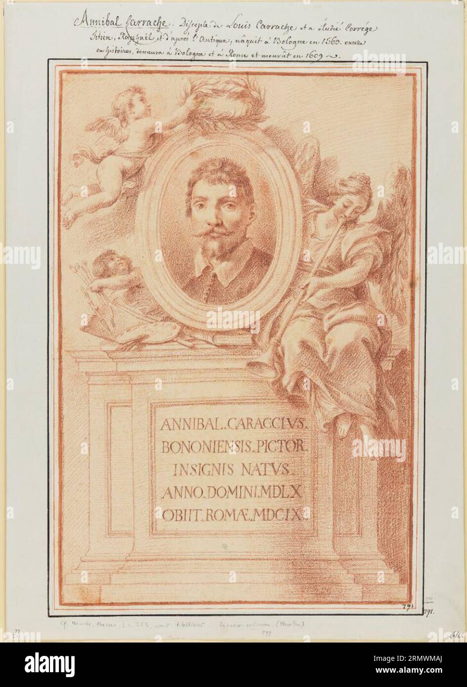 Portrait of Annibale Carracci by Giovanni Antonio Grecolini Stock Photo ...