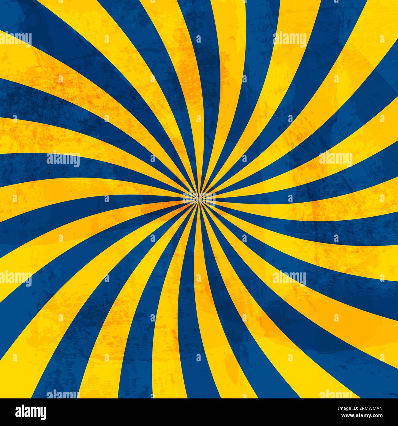 Yellow blue background sun rays retro grunge 60-70 years. Abstract ...