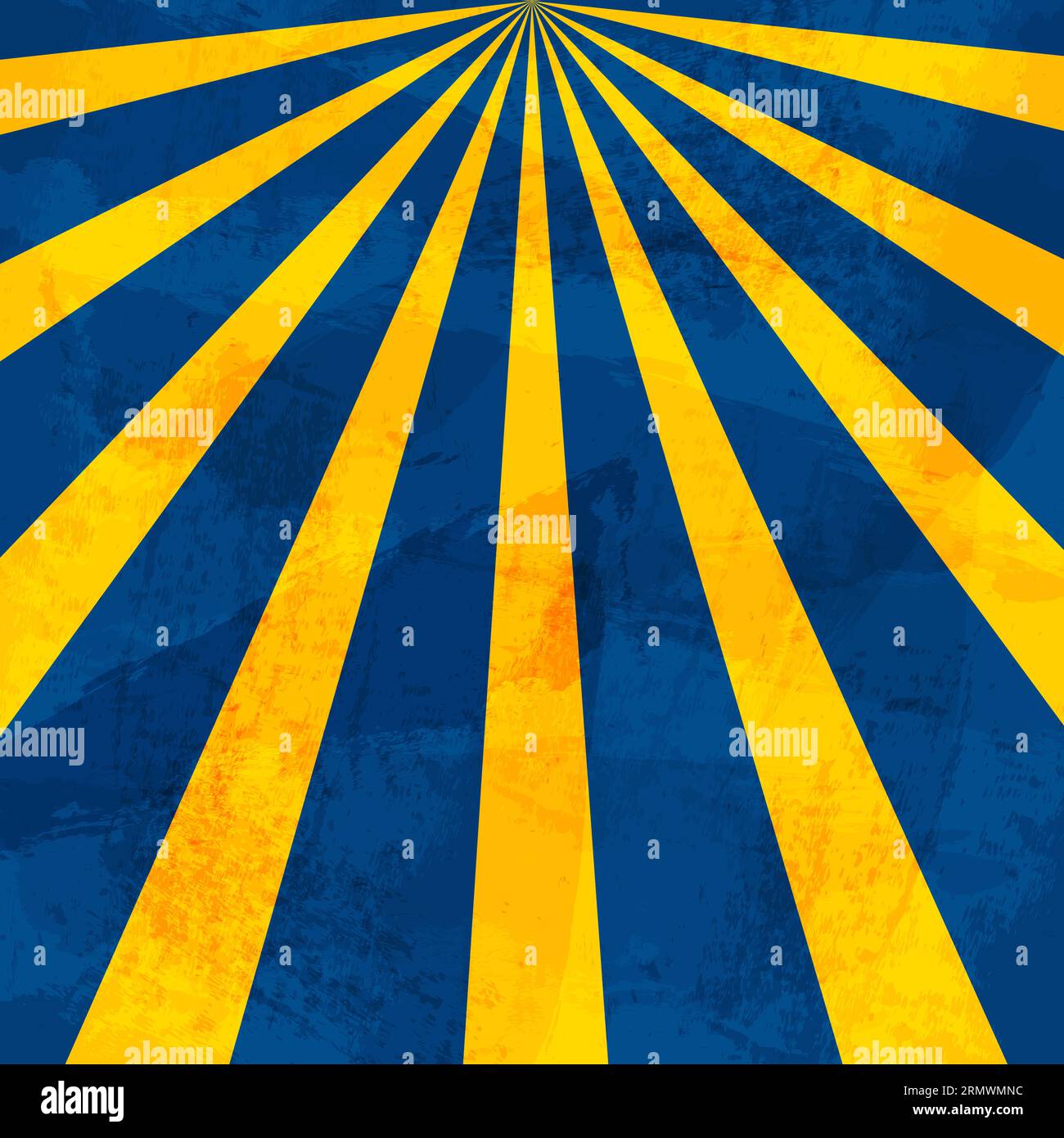 Yellow blue background sun rays retro grunge 60-70 years. Abstract ...