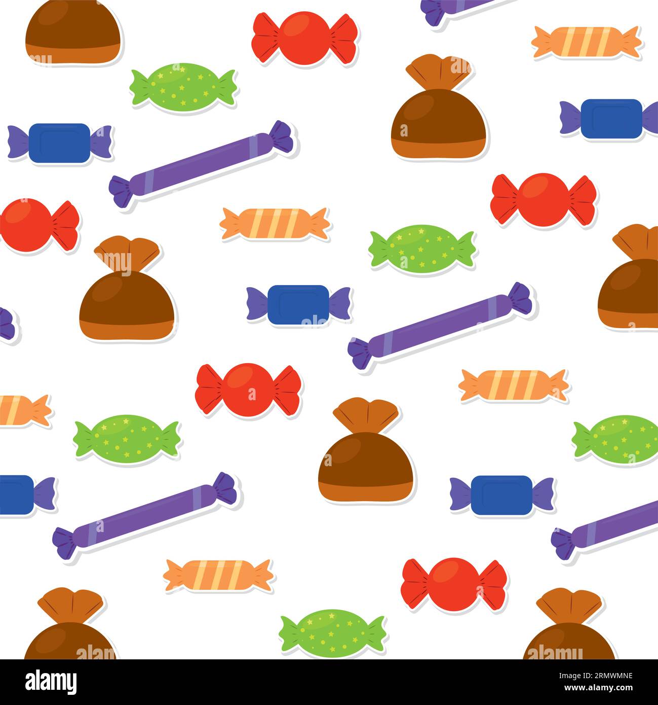 Colored seamless pattern background with different candies Vector Stock ...