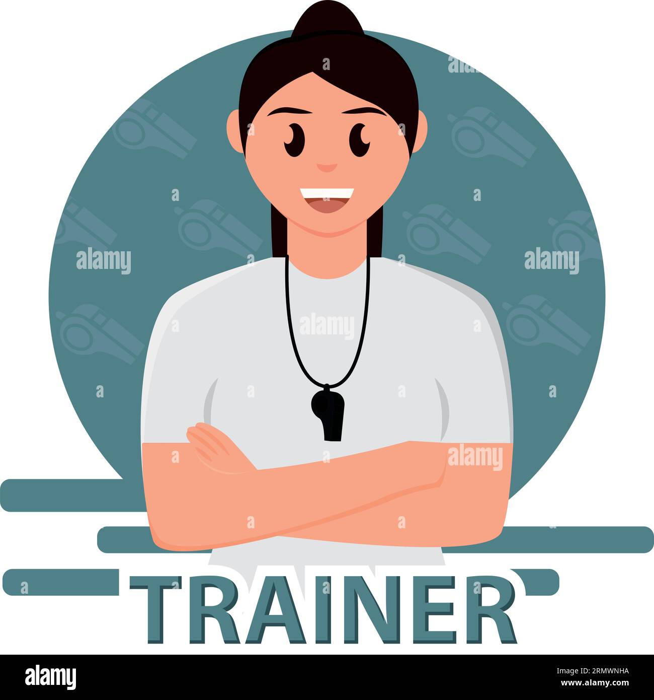 Isolated cute female trainer character Profession Vector Stock Vector ...
