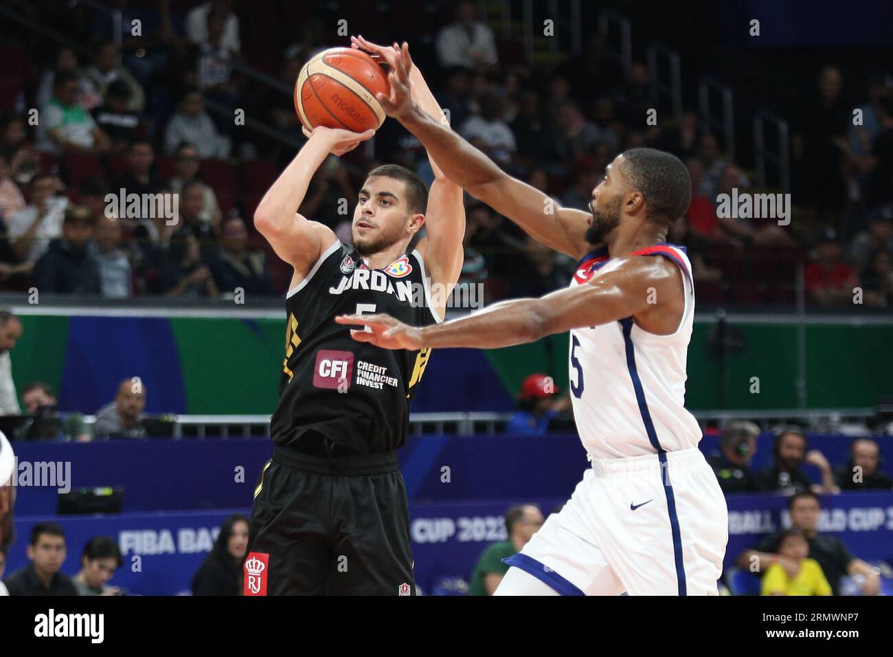 Pasay City, Philippines. 30th Aug, 2023. Freddy Ibrahim (5) of Jordan ...