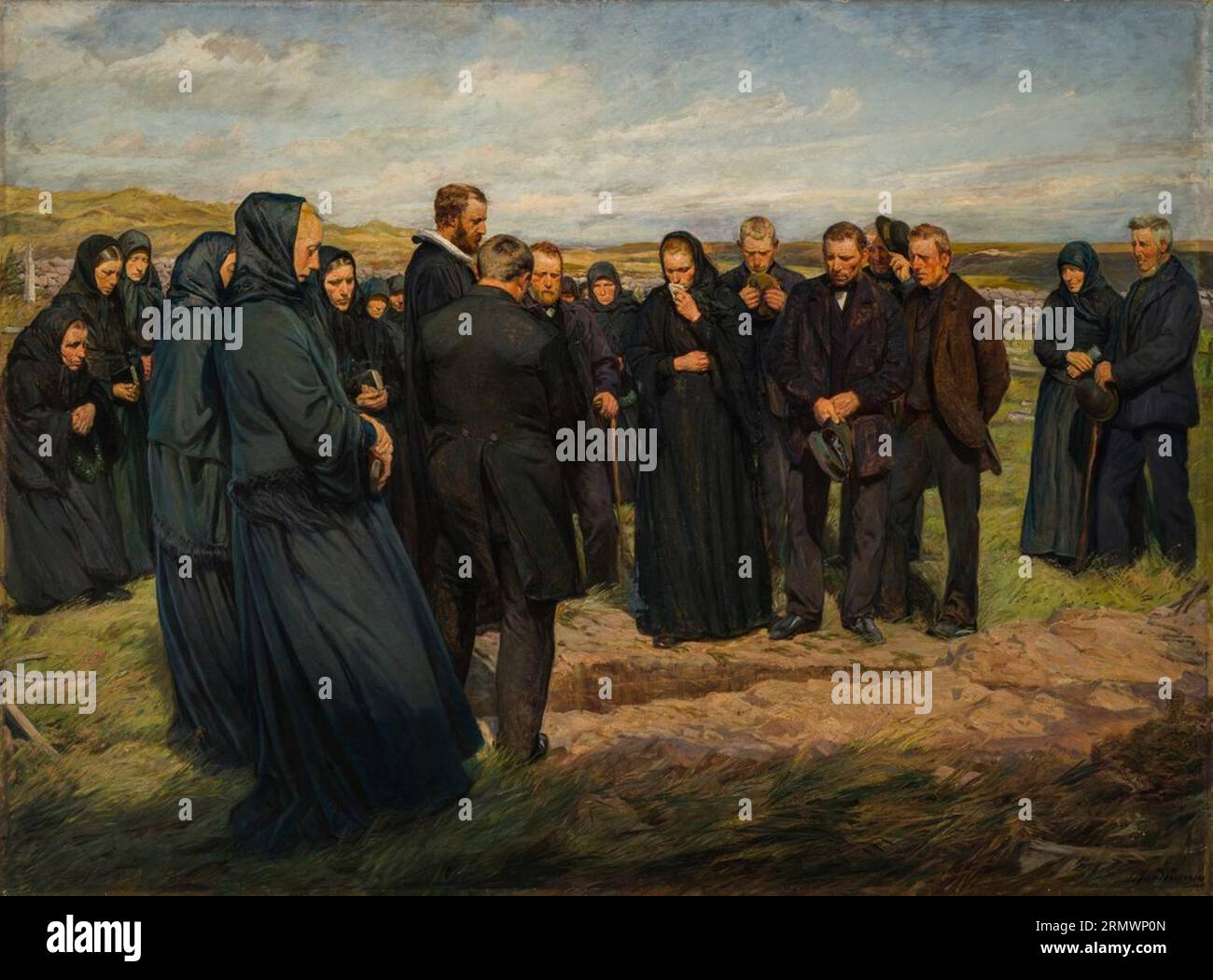 Peasant Funeral 1905 by Knud Larsen Stock Photo - Alamy