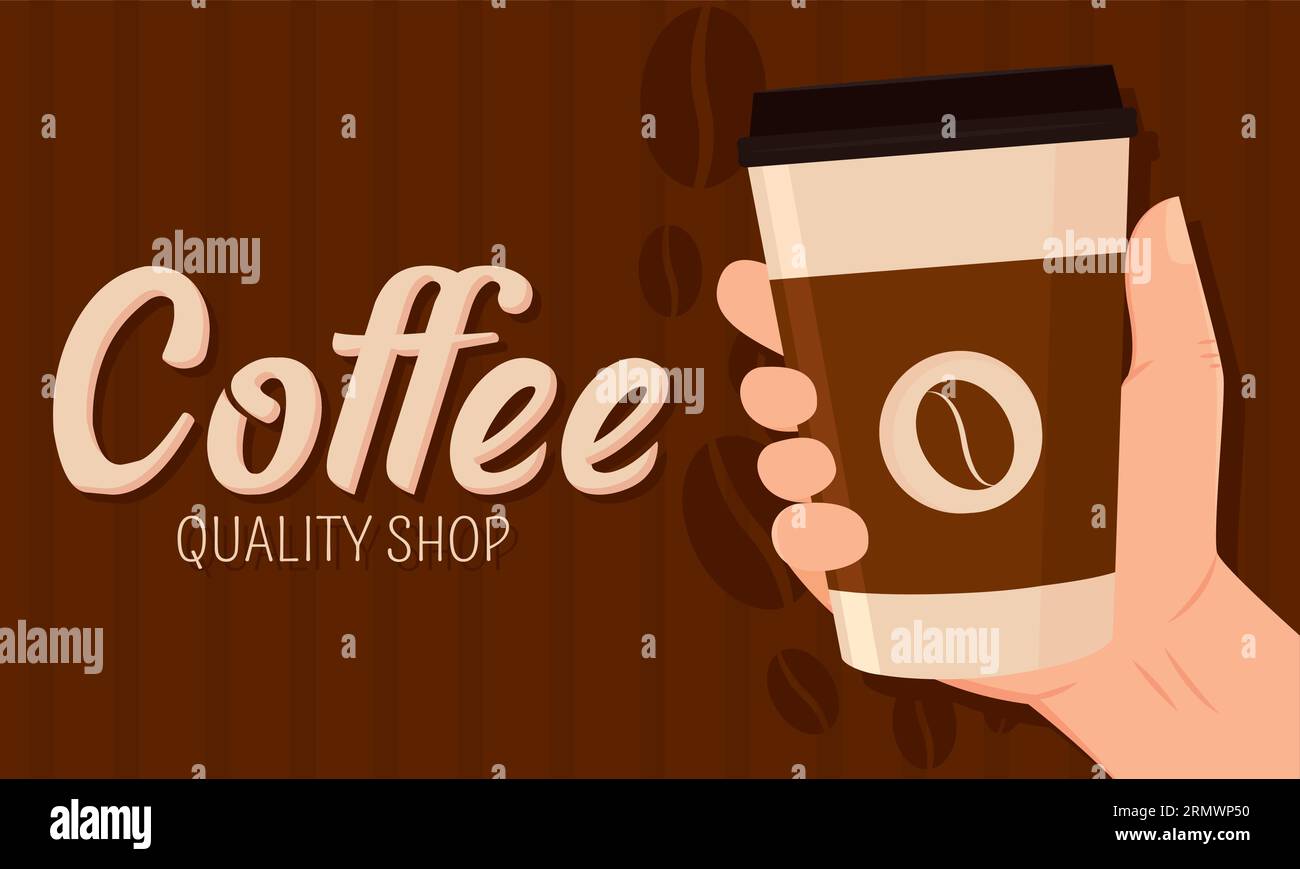 Horizontal coffee quality shop poster Vector Stock Vector Image & Art ...