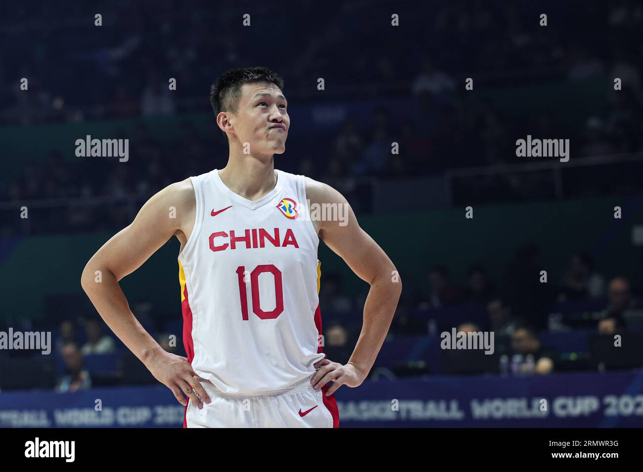Manila, Philippines. 30th Aug, 2023. Zhou Peng of China reacts during ...