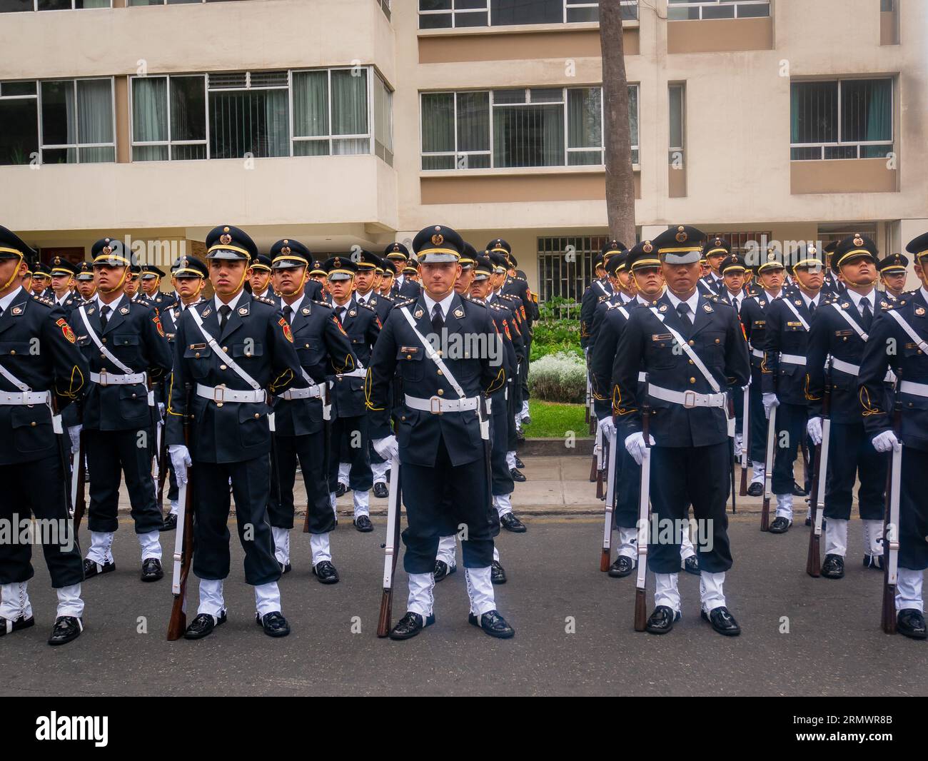 Lima, Peru - July 29 2023: Young Peruvian Men in Dark Blue and White ...