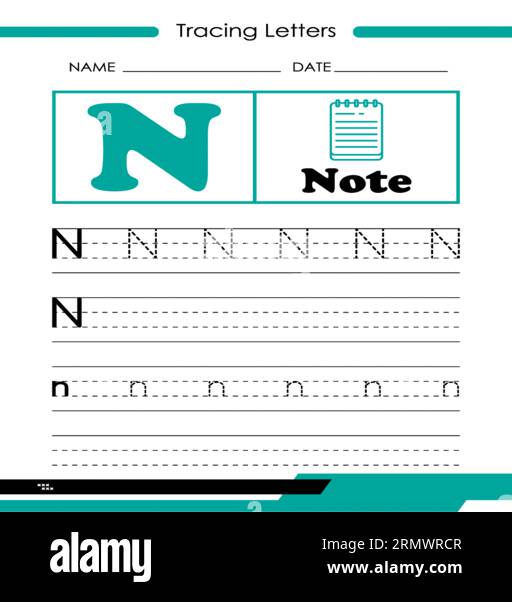 Tracing Letters N, Tracing Letters Vector, Alphabet Letter Design ...