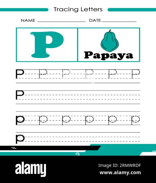 Tracing Letters P, Tracing Letters Vector, Alphabet Letter Design ...