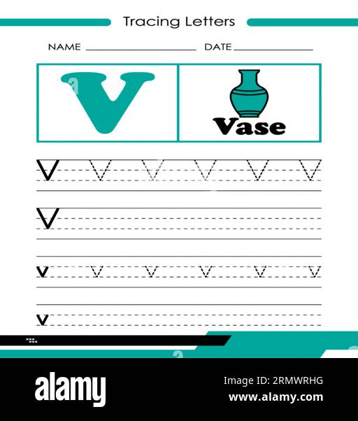 Tracing Letters V, Tracing Letters Vector, Alphabet Letter Design ...