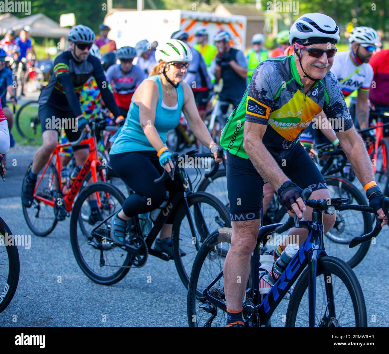 Cyclists at a bike rally in New Jersey Stock Photo - Alamy