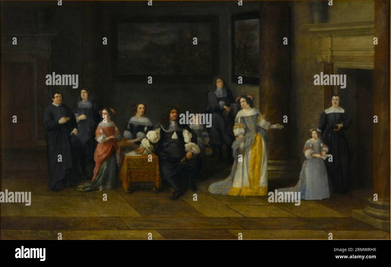 Portrait of a family in an interior between 1670 and 1675 by Charles ...