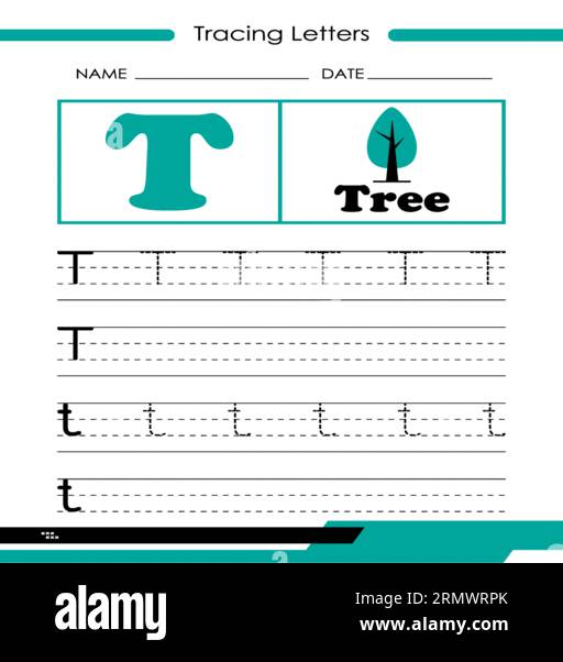 Tracing Letters T, Tracing Letters Vector, Alphabet Letter Design ...