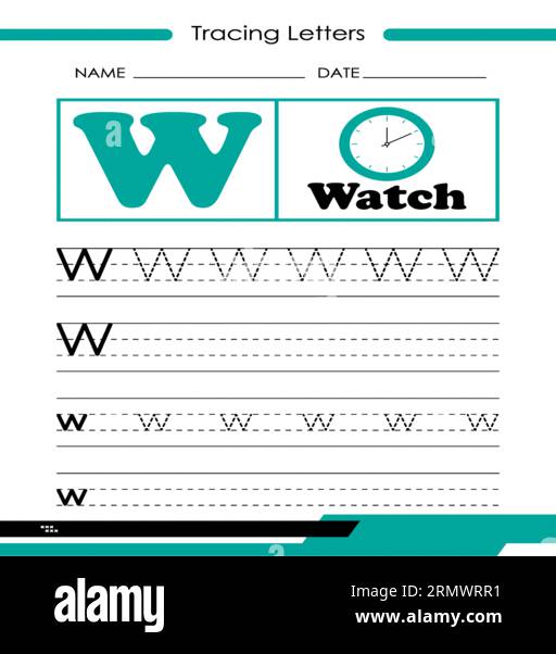 Tracing Letters W, Tracing Letters Vector, Alphabet Letter Design ...