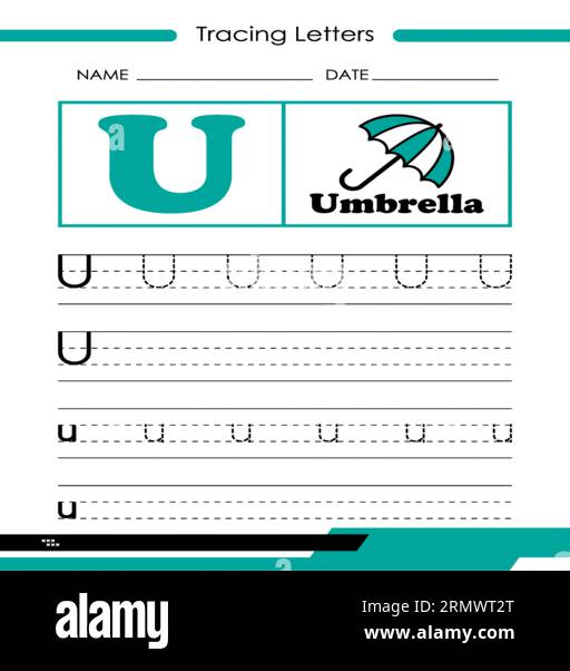Tracing Letters U, Tracing Letters Vector, Alphabet Letter Design ...