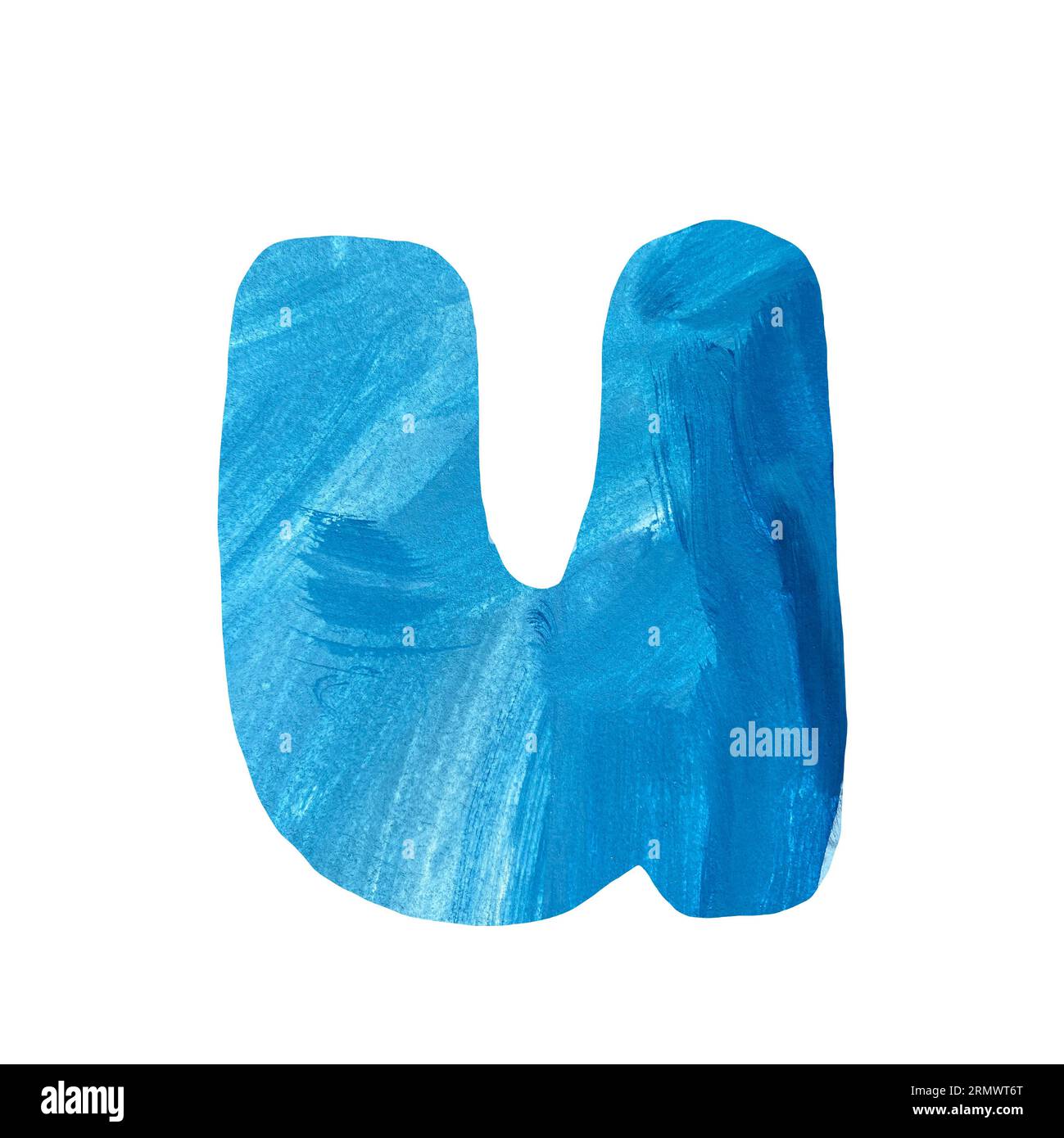 Letter U uppercase alphabet blue textured cut Stock Photo - Alamy