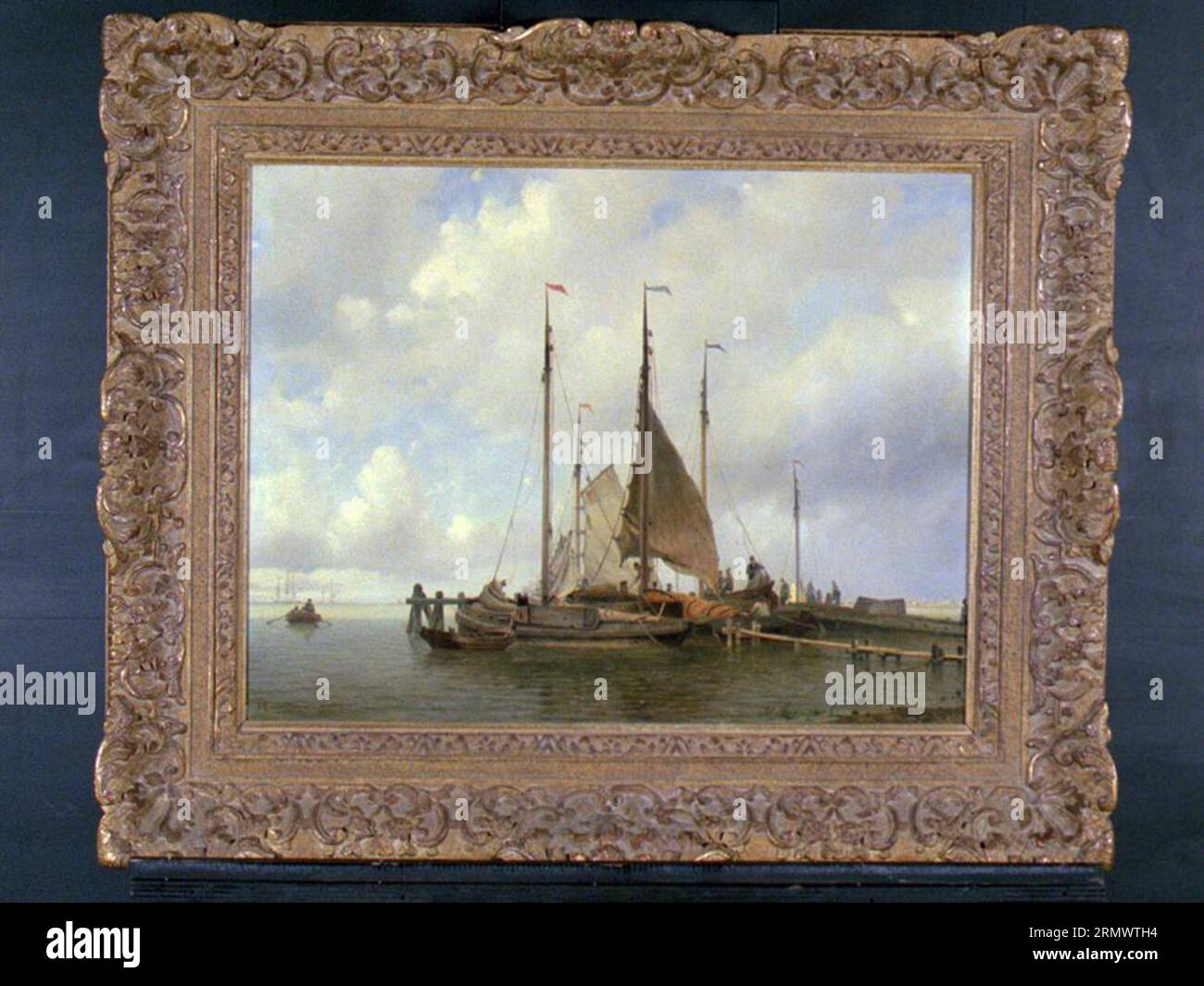 Botters aan de steiger between 1860 and 1870 by Willem Antonie van ...