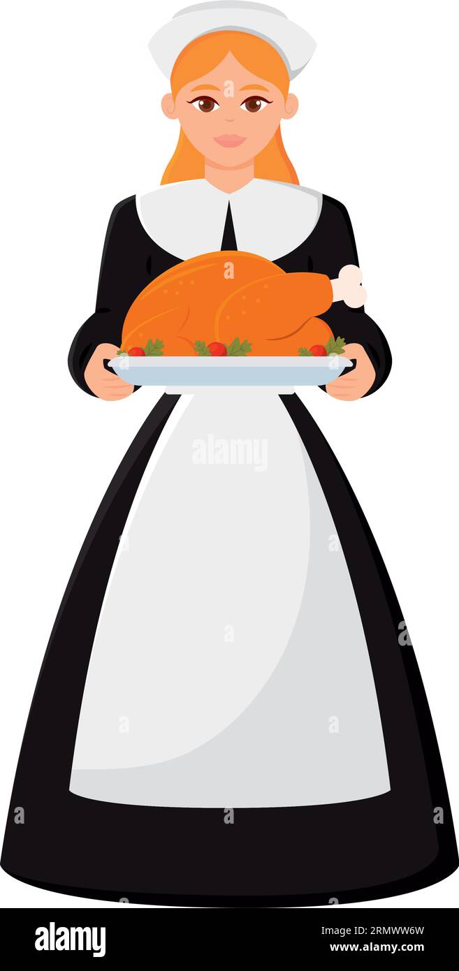 Pilgrim girl Stock Vector Images - Alamy