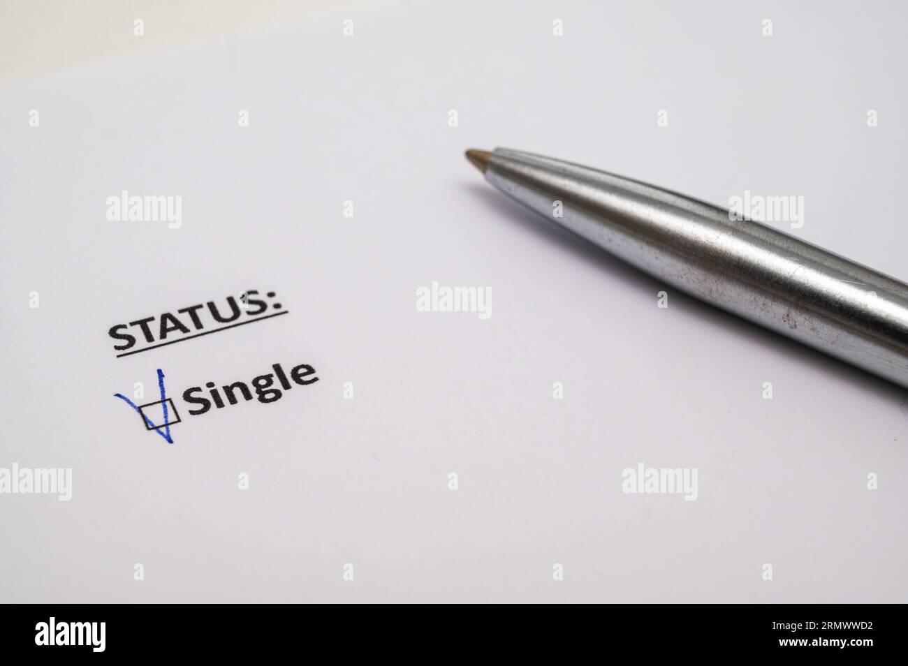 Blank sheet with text Status and word Single flagged. Condition of ...