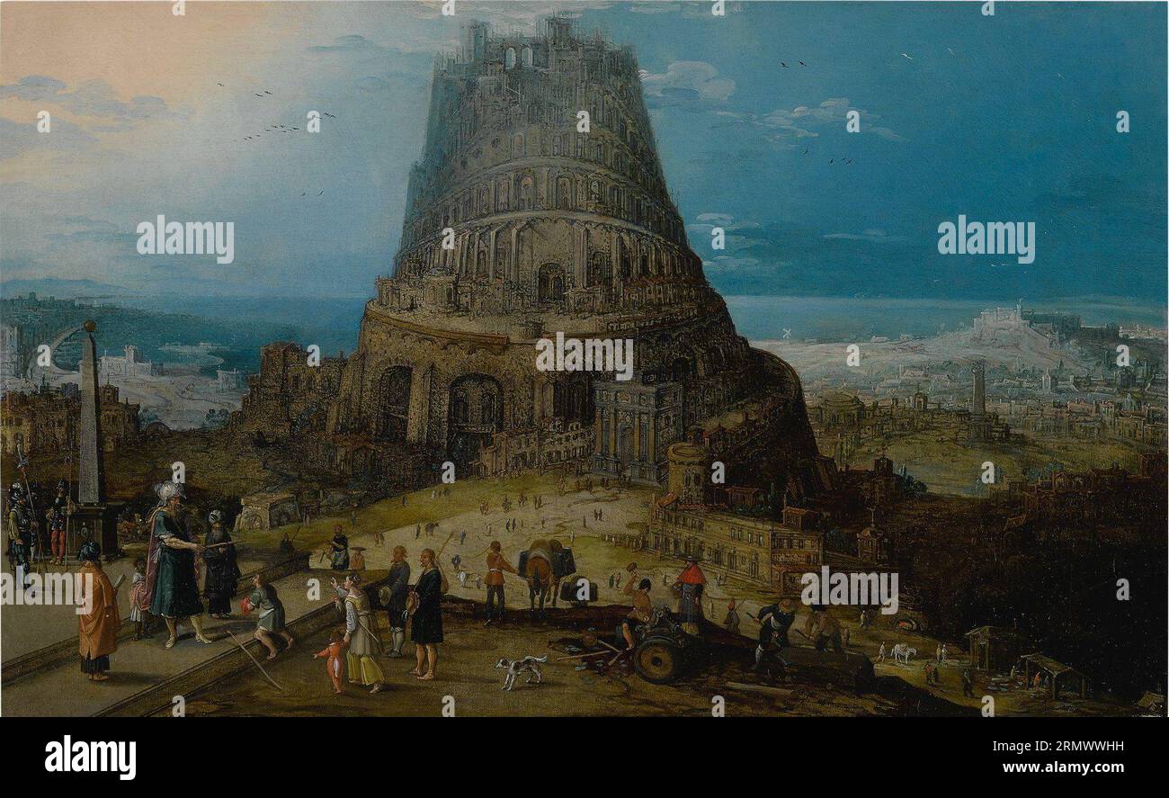 The Building of the Tower of Babel circa 1590 by Hendrick van Cleve III ...