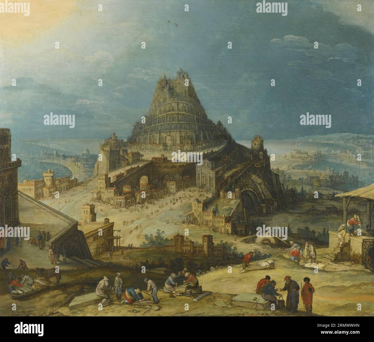 The Tower of Babel 16th century by Hendrick van Cleve III Stock Photo ...
