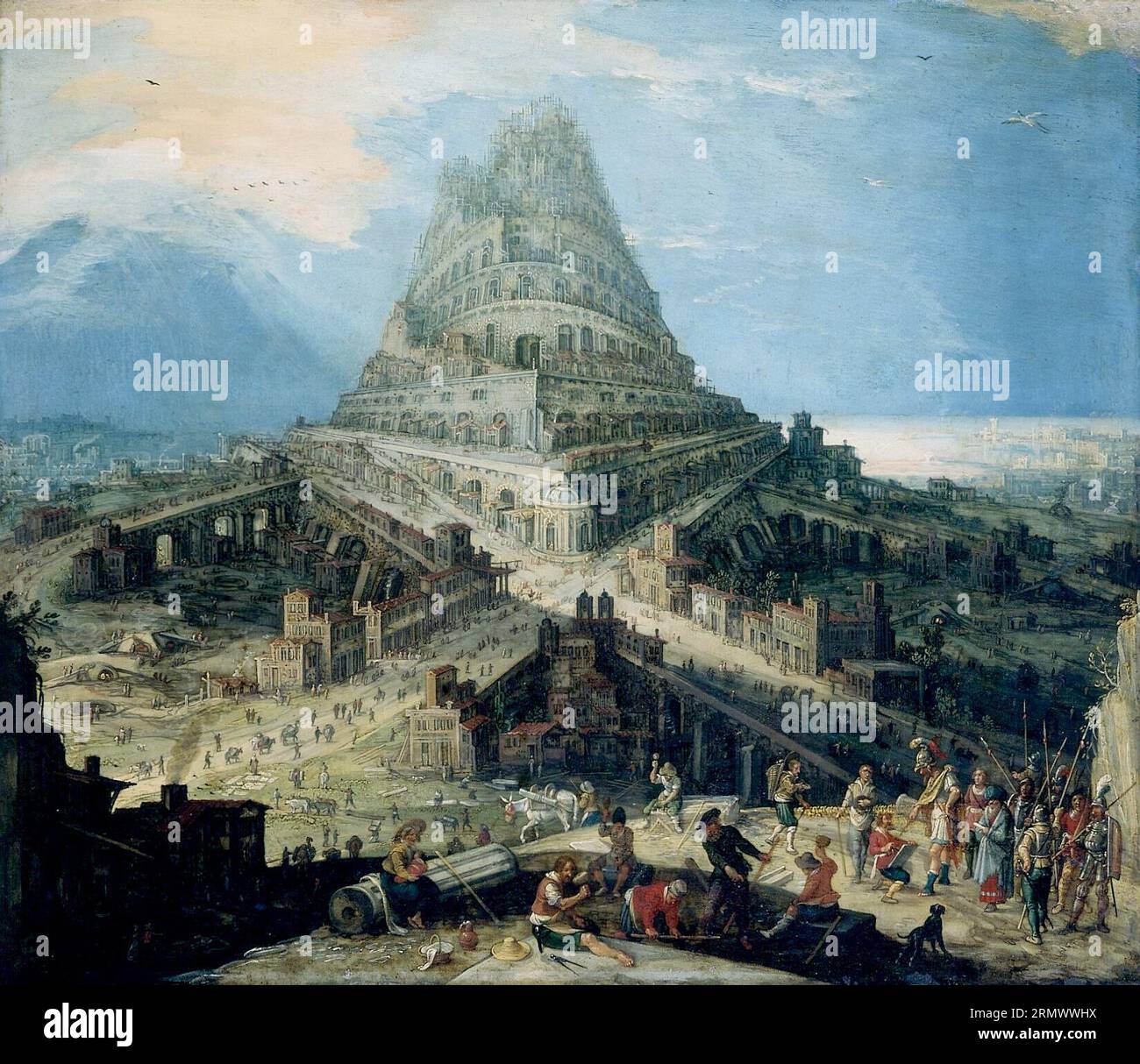 Building of the Tower of Babel 16th century by Hendrick van Cleve III ...