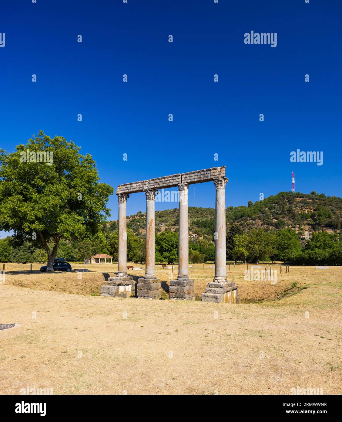 ruins of Roman temple in Riez, Alpes-de-Haute-Provence , France Stock ...