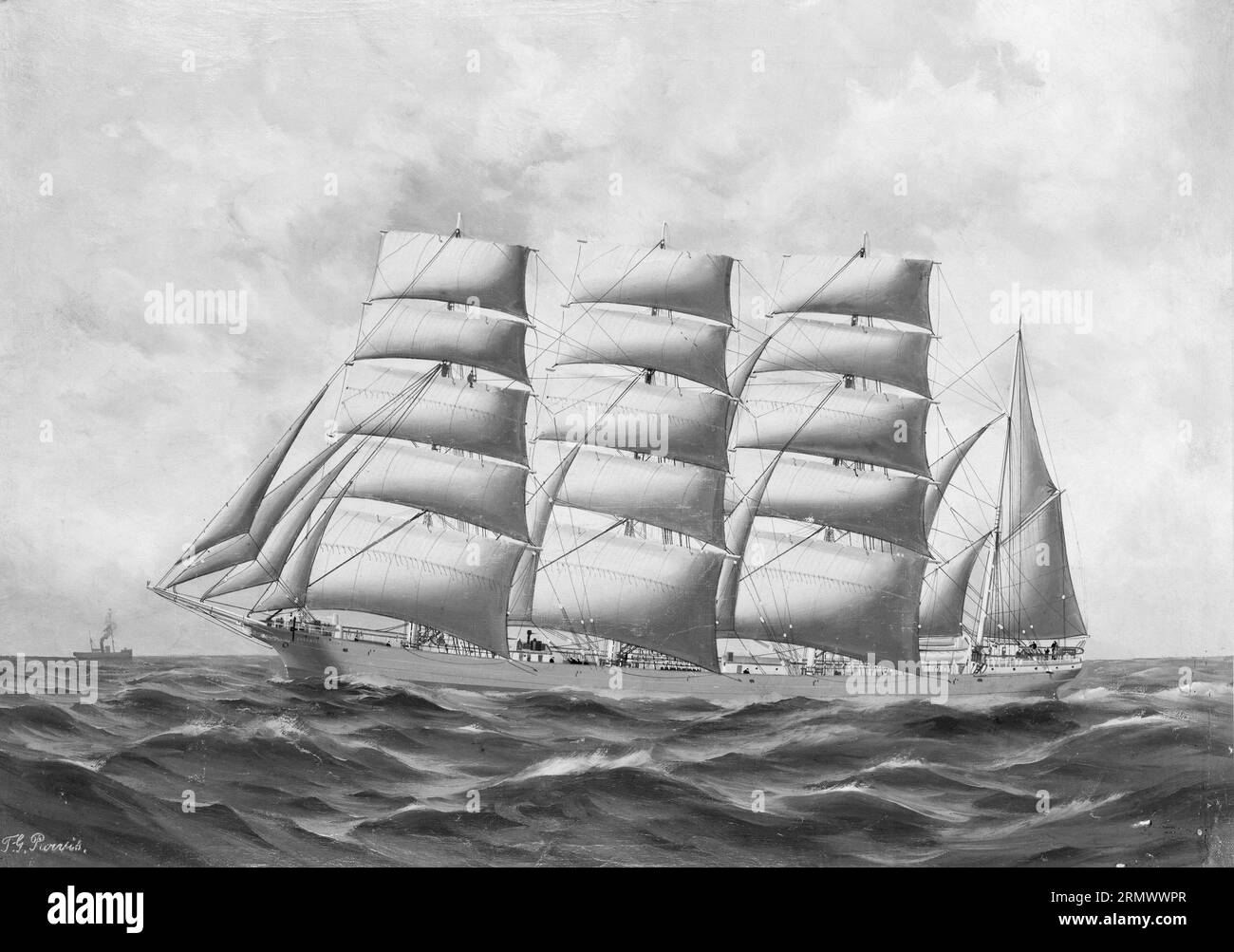 The barque Colonial Empire early 20th century by Thomas G. Purvis Stock ...