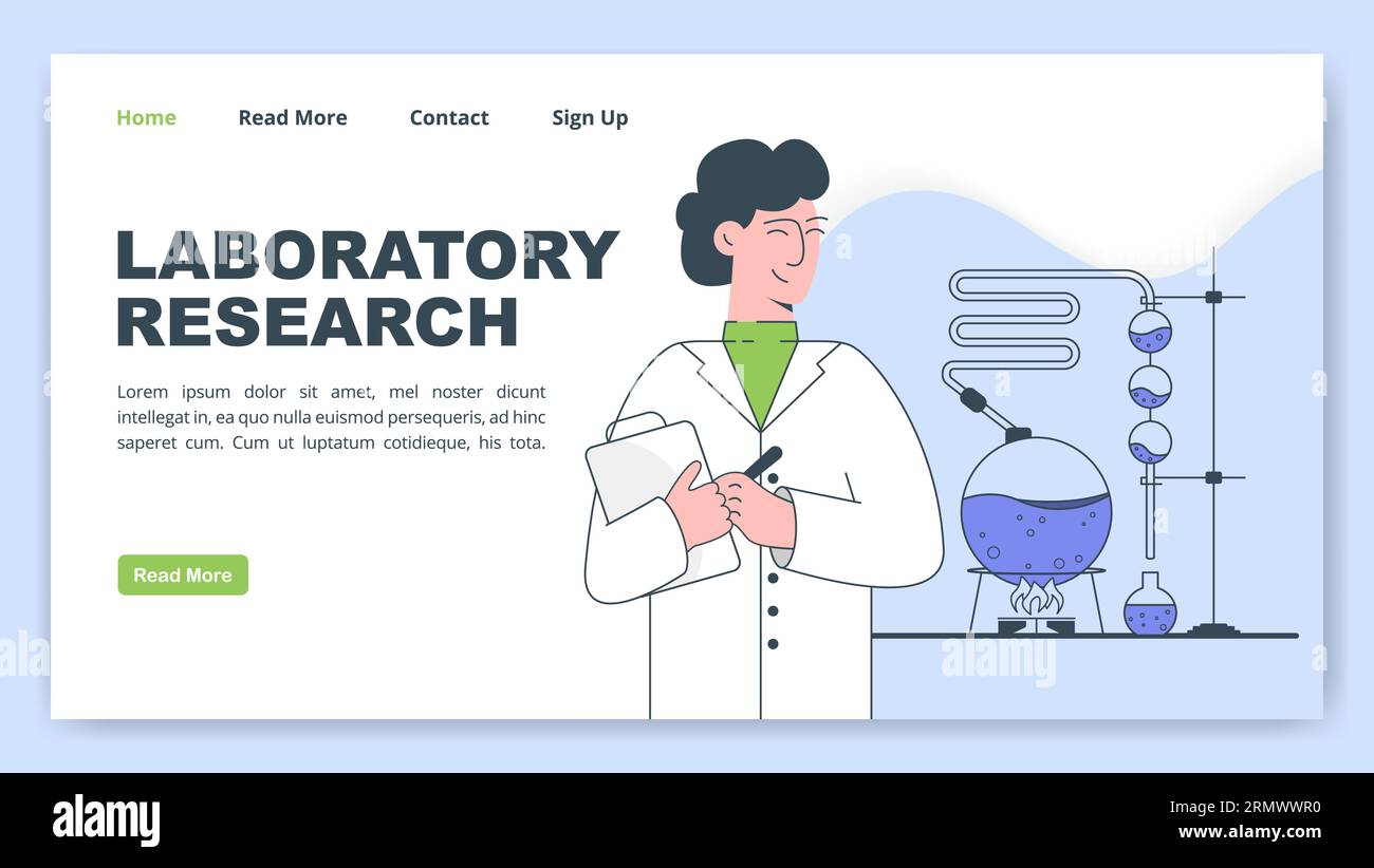 Scientist research modern flat concept for web banner design Stock ...
