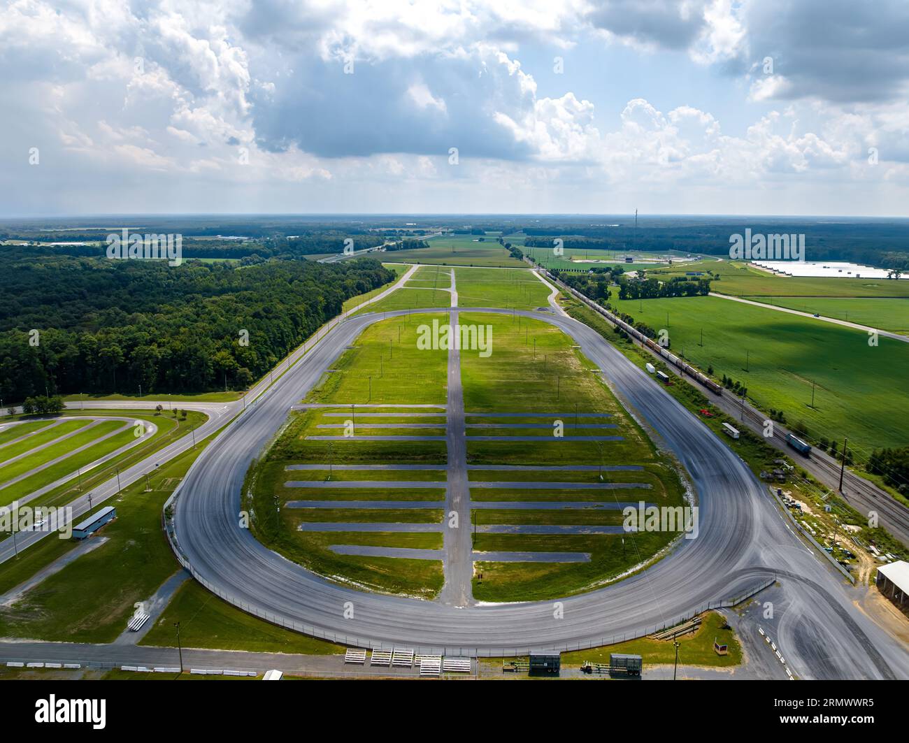 Aerial view of lush green farmland in Delaware during the summer season ...