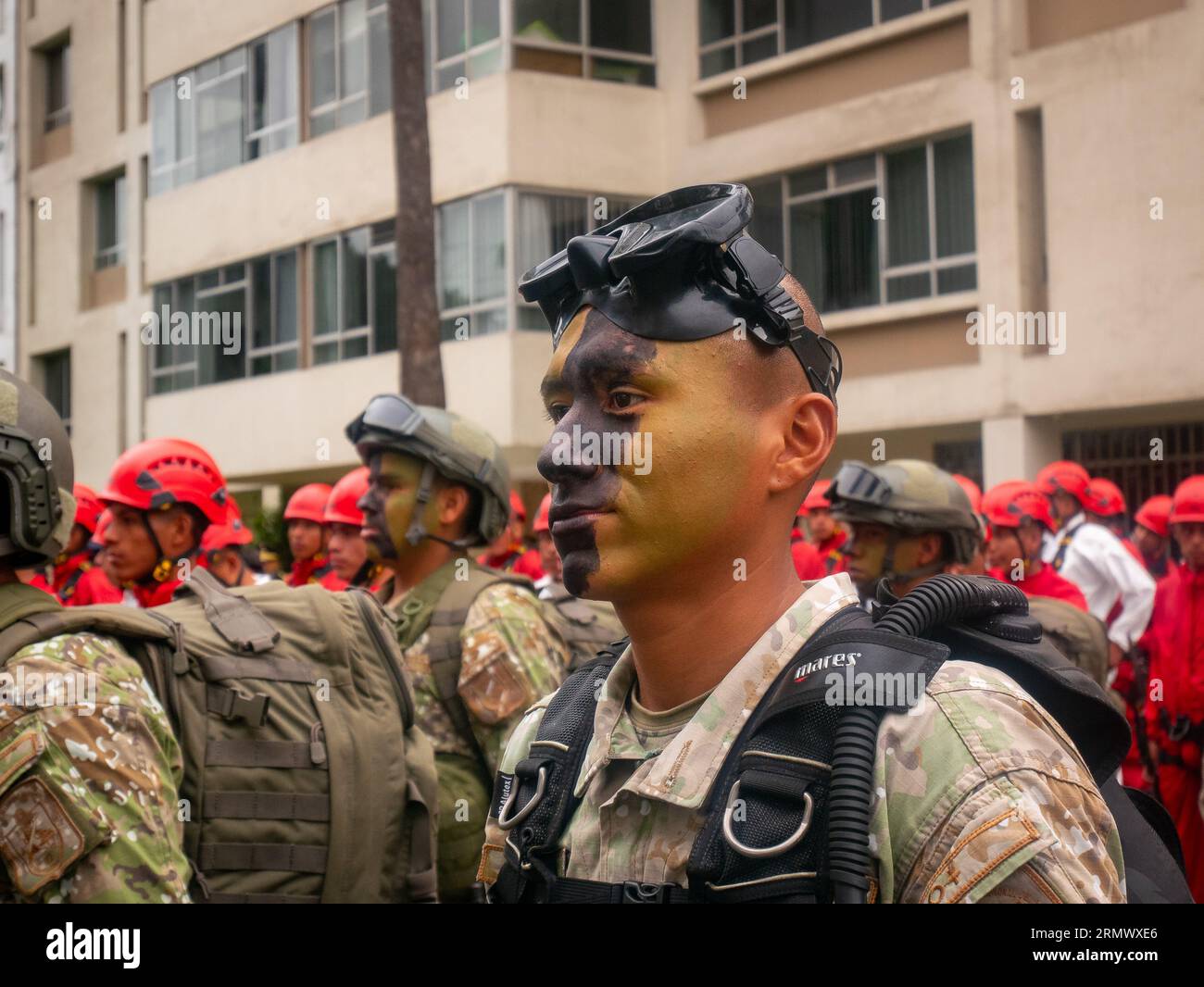 Lima, Peru - July 29 2023: Young Peruvian Man with Black and Green Face ...