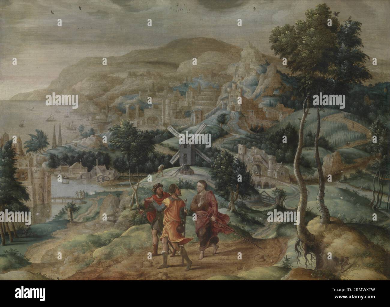 The Journey to Emmaus circa 1560 by Lucas Gassel Stock Photo - Alamy