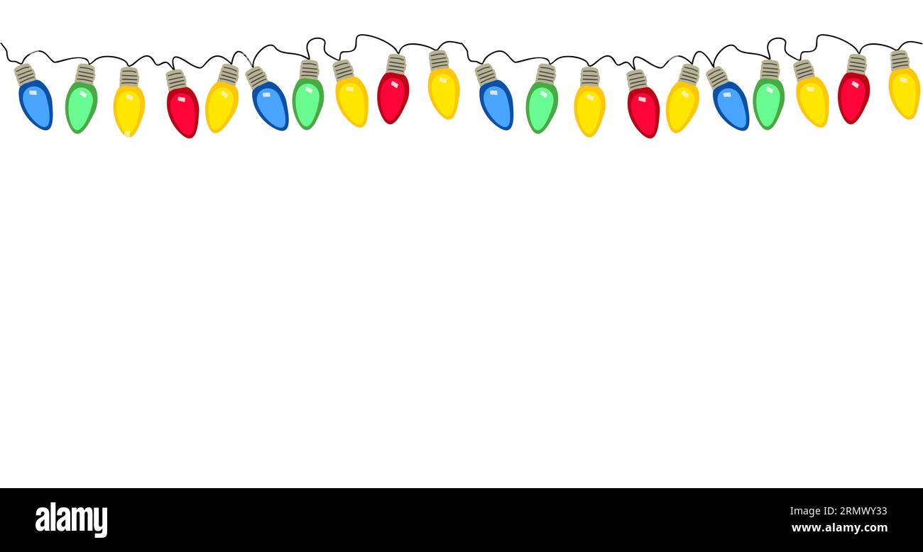 Christmas lights on strand Stock Vector Images - Alamy