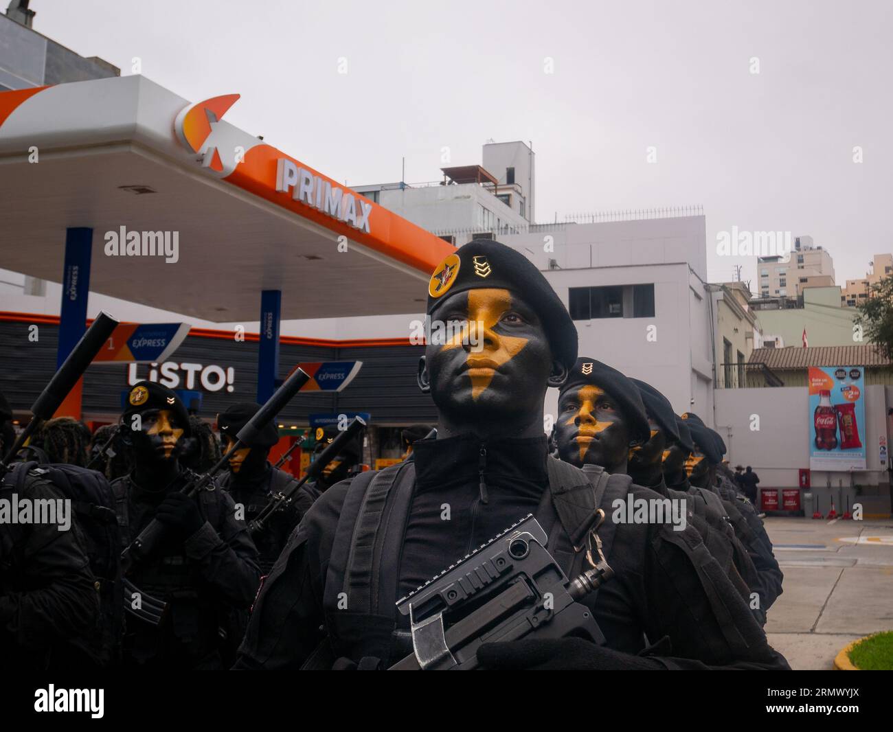 Lima, Peru - July 29 2023: Peruvian Dressed in Black with Black and ...