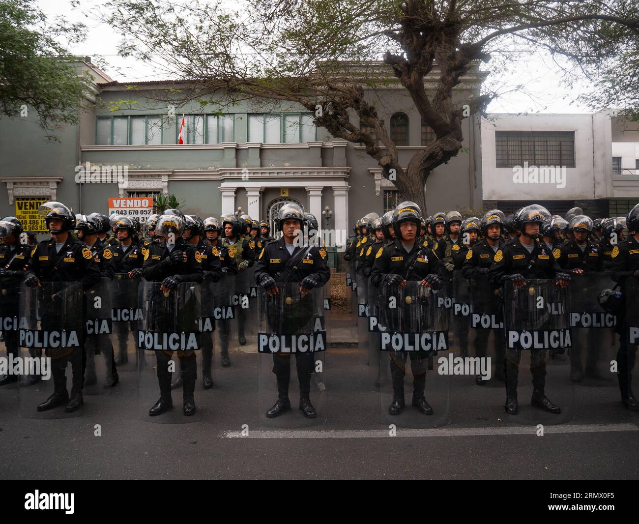 Lima, Peru - July 29 2023: Peruvian Men Dressed in Black Clothing and ...