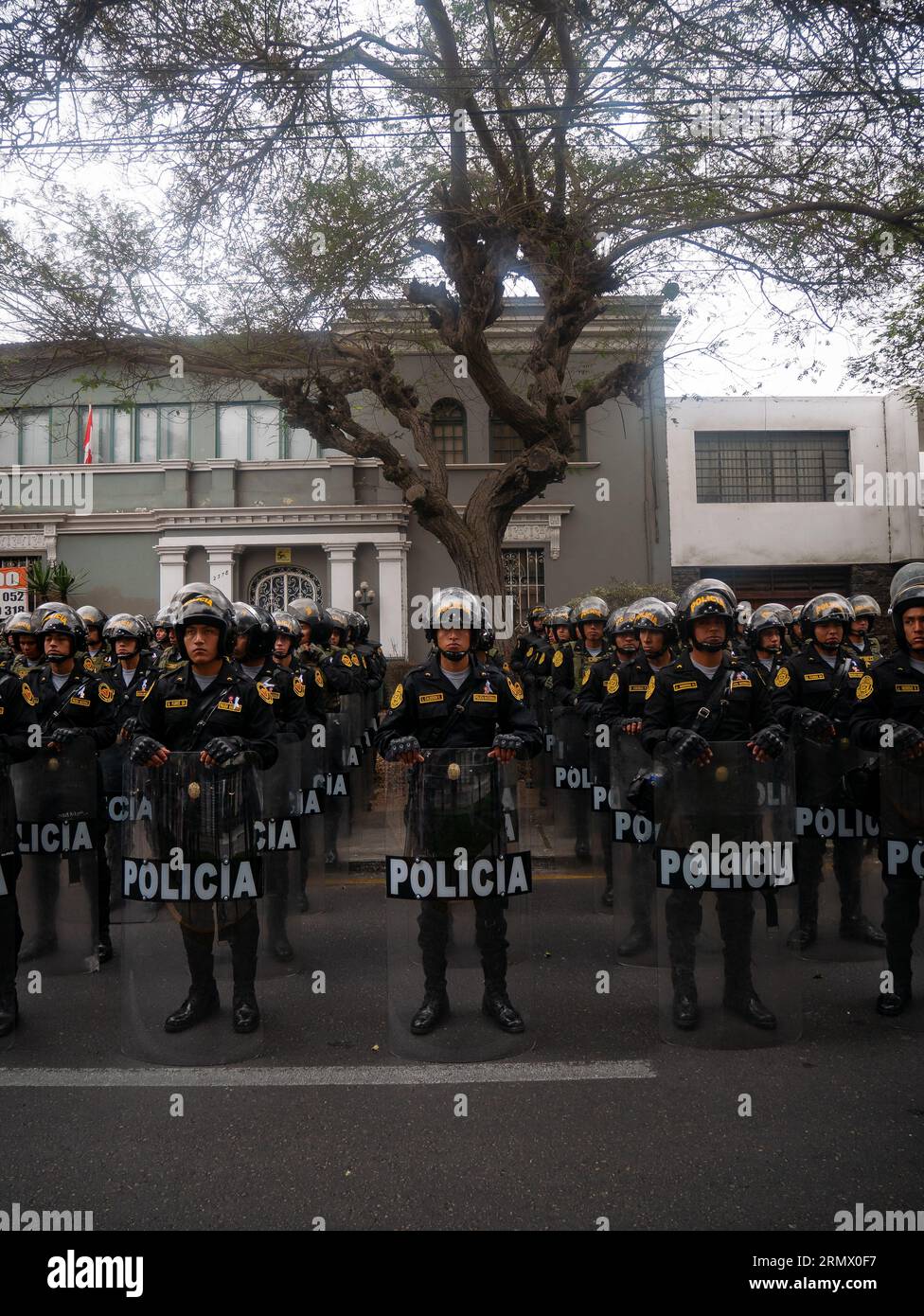 Lima, Peru - July 29 2023: Peruvian Men Dressed in Black Clothing and ...