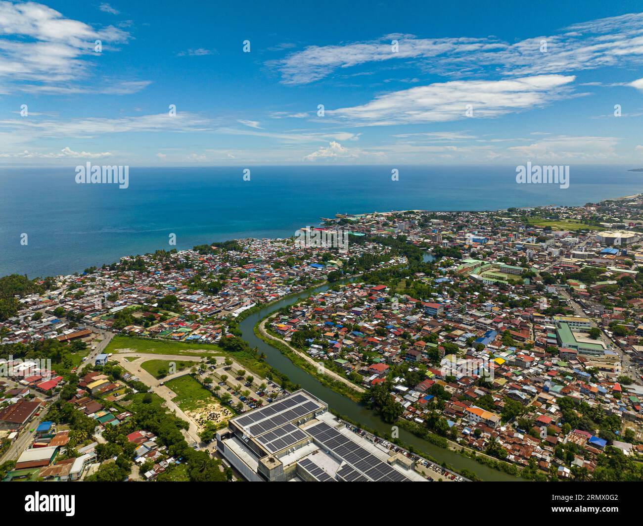Residential village in riverside of Iligan City. Northern Mindanao ...