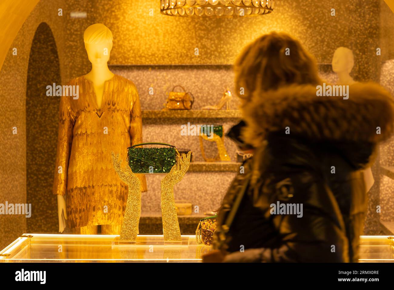 Window display of luxury boutique in Vienna, Austria Stock Photo - Alamy