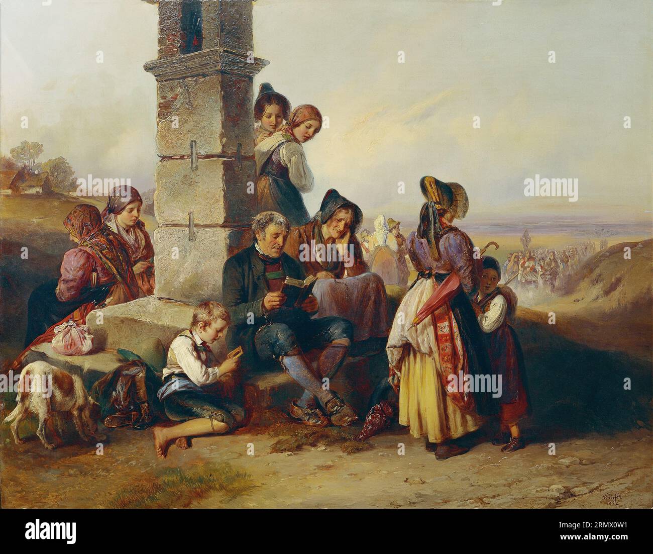 The pilgrims' rest 1852 by Matthias Ranftl Stock Photo - Alamy