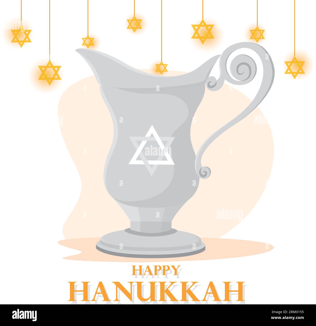 Colored happy hanukkah template with a jewish pot Vector Stock Vector ...