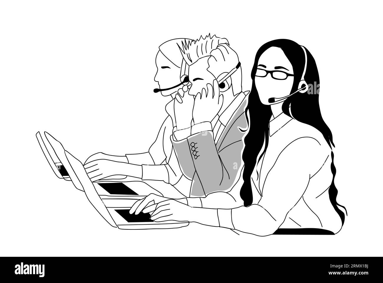 Customer service, call center vector on white Stock Vector Image & Art ...